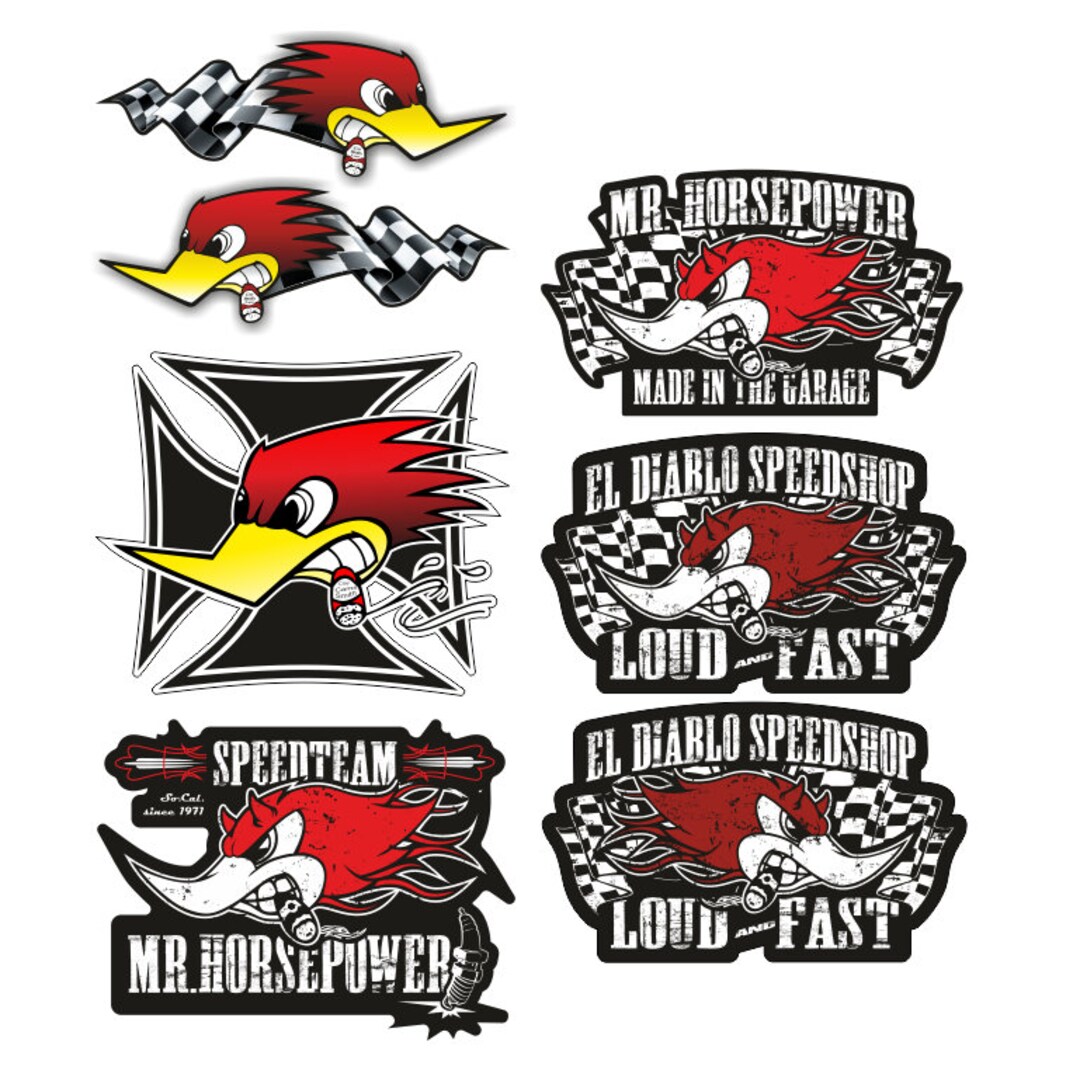 7x Hot Rod USA Stickers Cult Sticker Set V8 Hotrod Oldschool Classic ...
