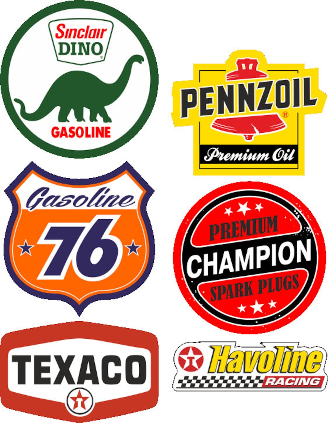 6x Oil Sticker Cult Sticker Set 76 Texaco USA Hotrod V8 Auto Muscle Car ...