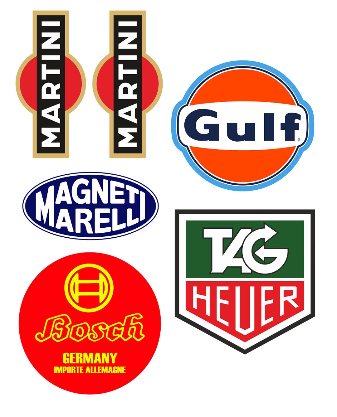 6x Cult USA Decal Sticker Set Classic Car Vintage Youngtimer Hotrod V8 ...