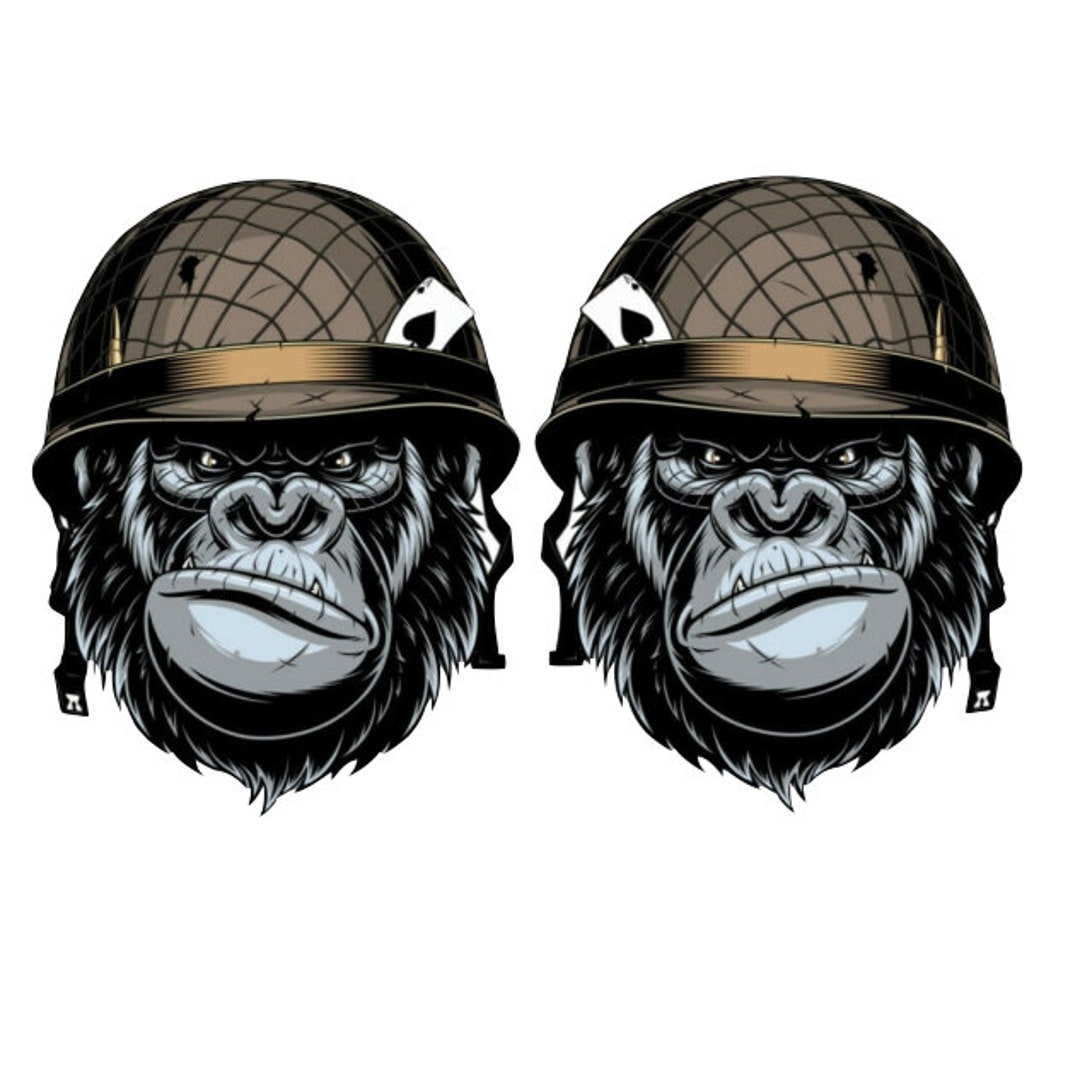 2x Gorilla Sticker Cult Sticker Biker Motorcycle Car Oldtschool Vintage ...