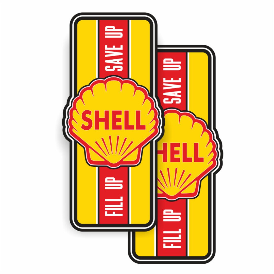 2x Bon Vieux SHELL Oil Sticker Vintage Sticker Voiture Moto Oldtimer ...