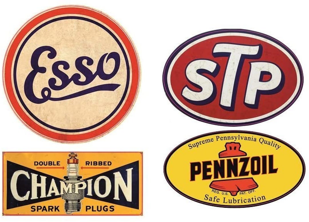 4x Oldschool Sticker Cult Sticker STP Hotrod Champion V8 USA Car ...