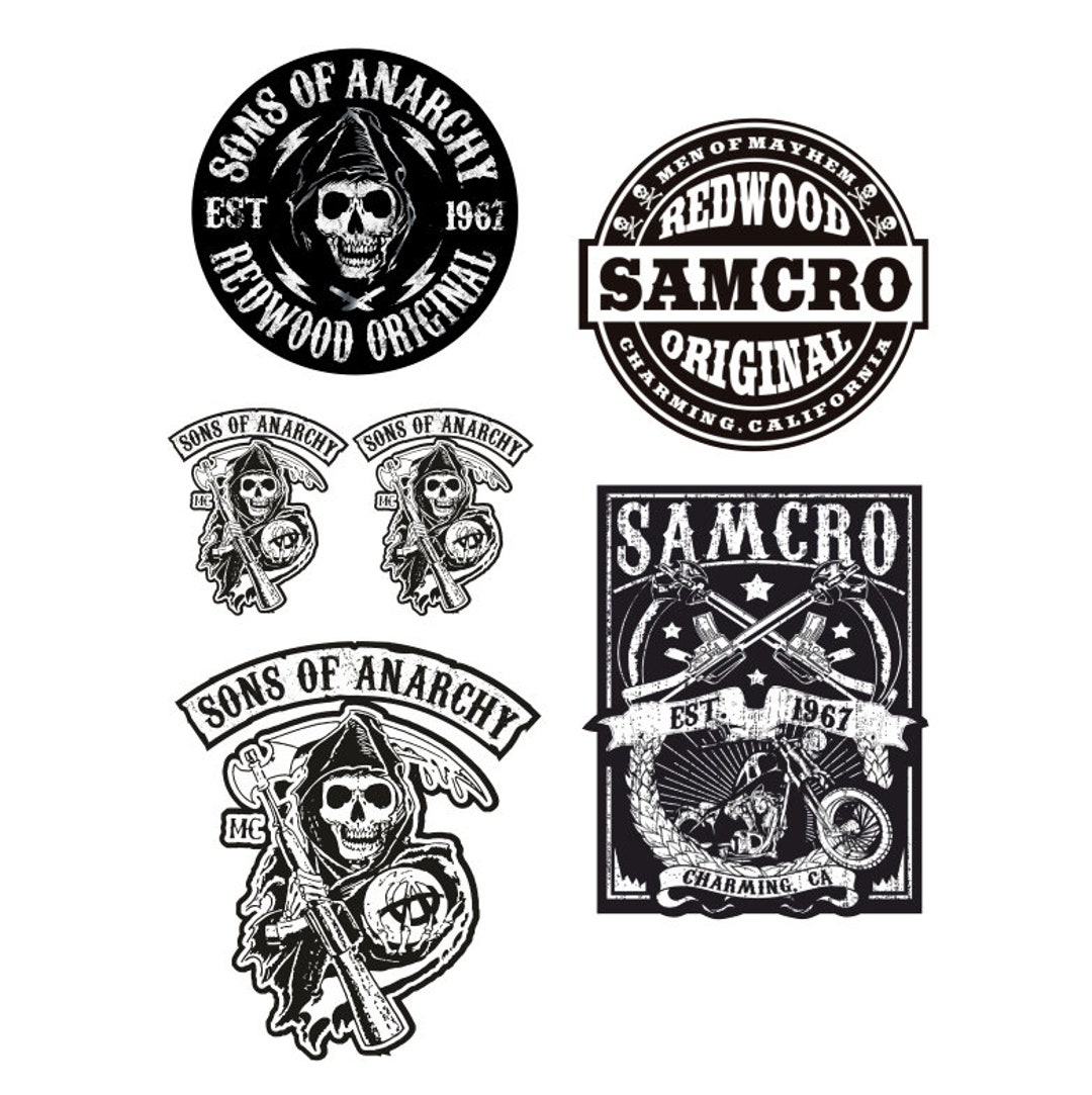 6x SOA Sticker Cult Biker Sticker Set Samcro Sons of Anarchy - Etsy