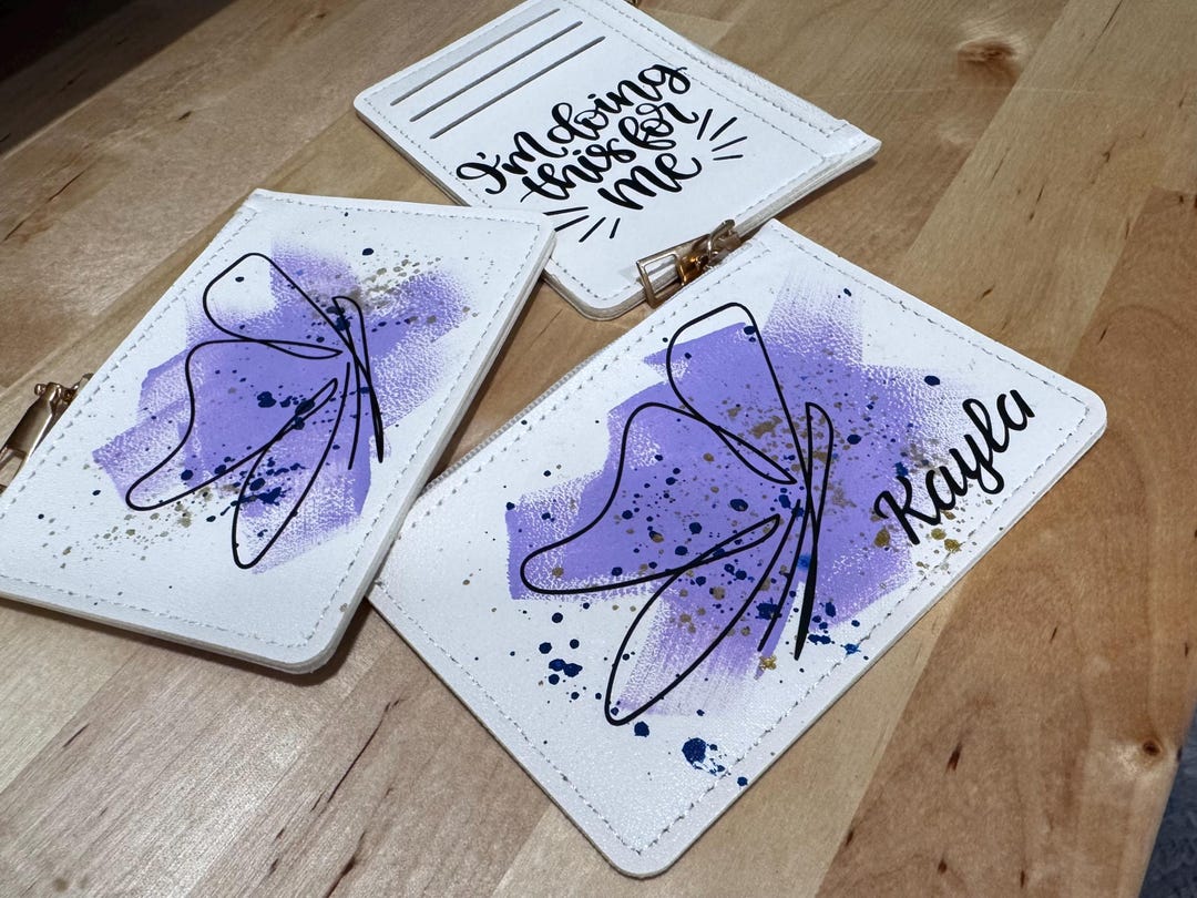 Personalized Small Wallet Gift for Her Butterfly Wallet Hand Painted ...