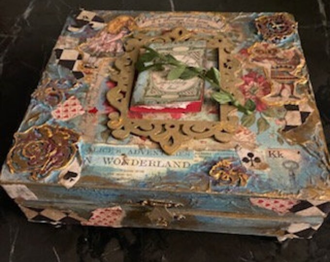 Alice in Wonderland Keepsake Box Wonderland Memory Box One of a Kind ...