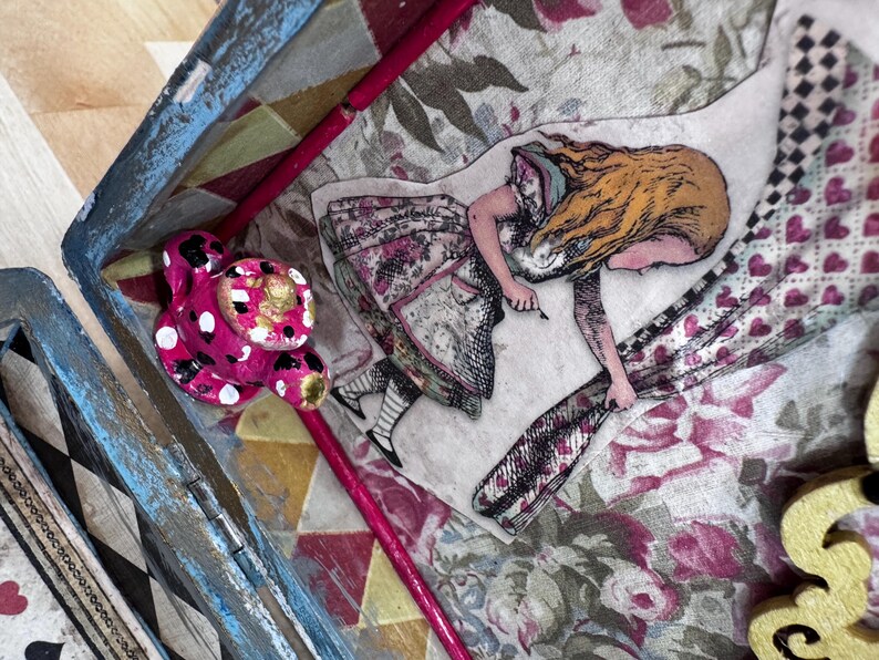 Alice in Wonderland Keepsake Box Wonderland Memory Box One of a Kind ...