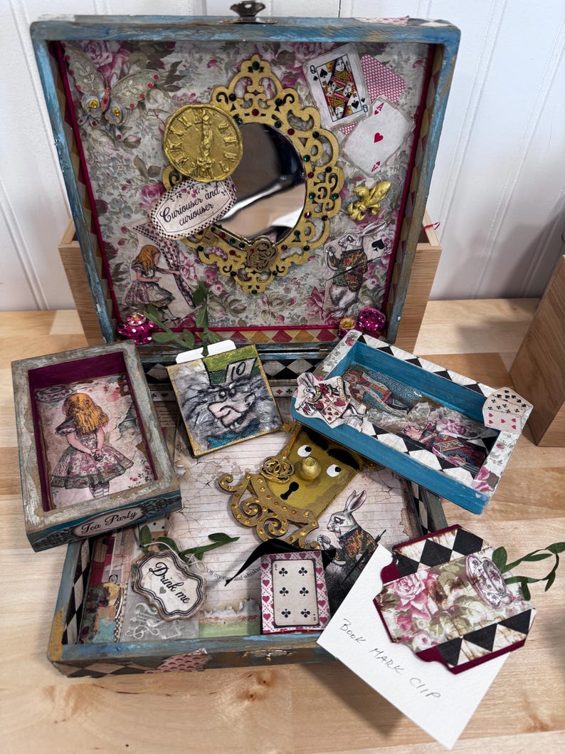 Alice in Wonderland Keepsake Box Wonderland Memory Box One of a Kind ...