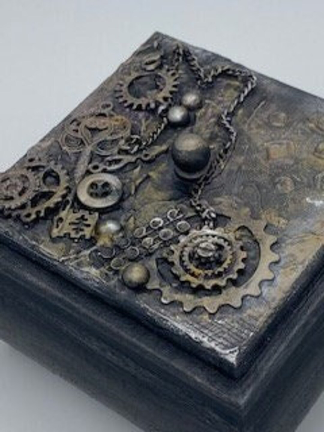 Key Time Keepsake Box Steam Punk Keepsake Box Mixed Media Keepsake Box ...