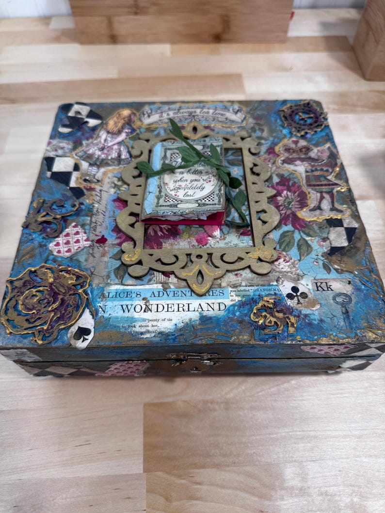Alice in Wonderland Keepsake Box Wonderland Memory Box One of a Kind ...