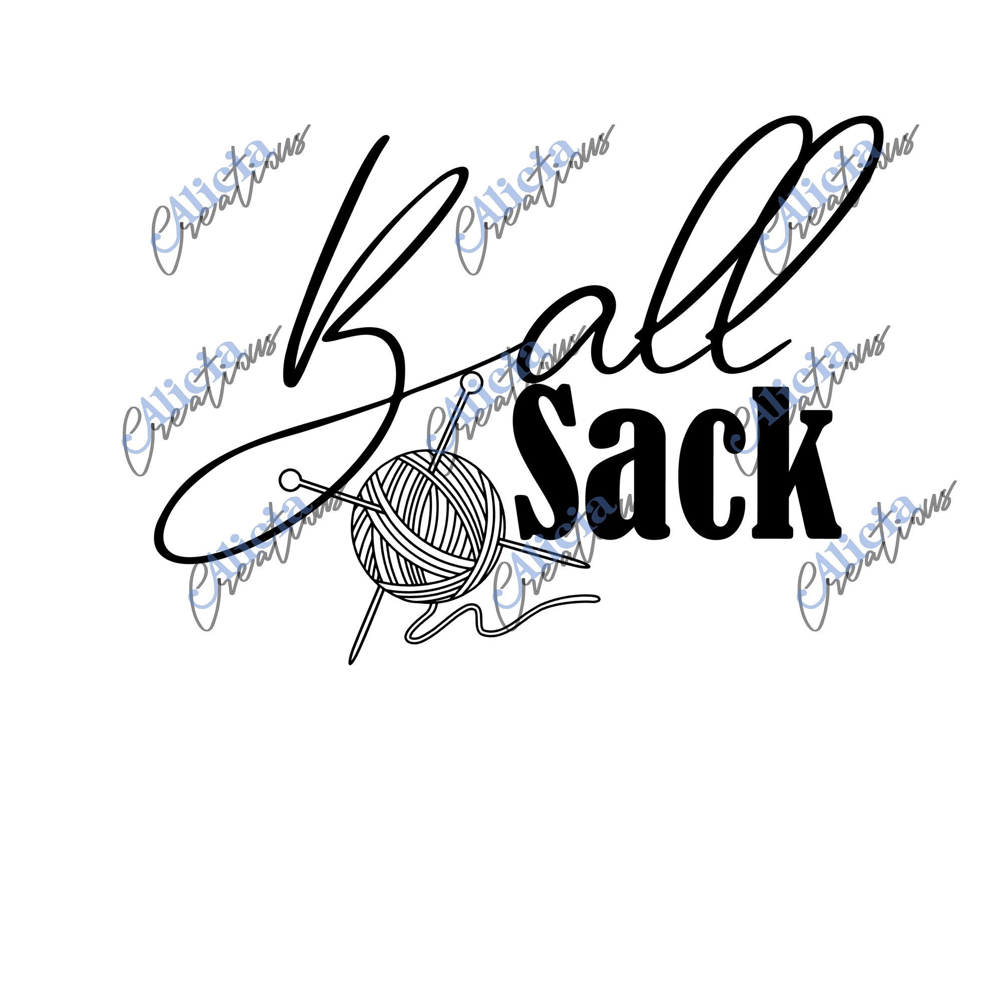 Ball Sack Svg, Crocheting Svg, Knitting Svg, Crafting Svg, Printable ...