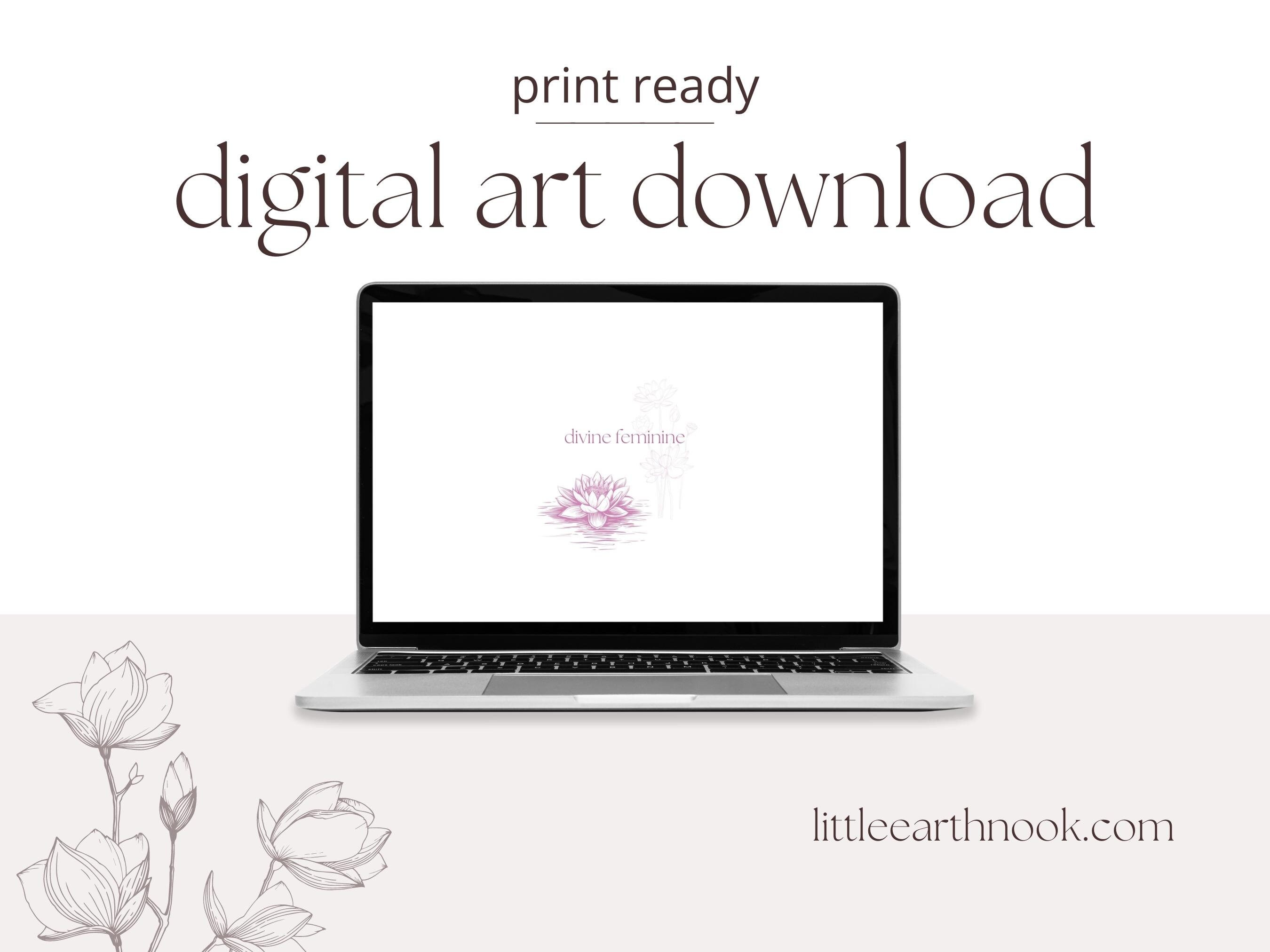 Divine Feminine Lotus Flower PDF Digital Download Pink Wall - Etsy