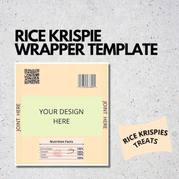 Rice Krispie Treat Wrapper Template - Etsy
