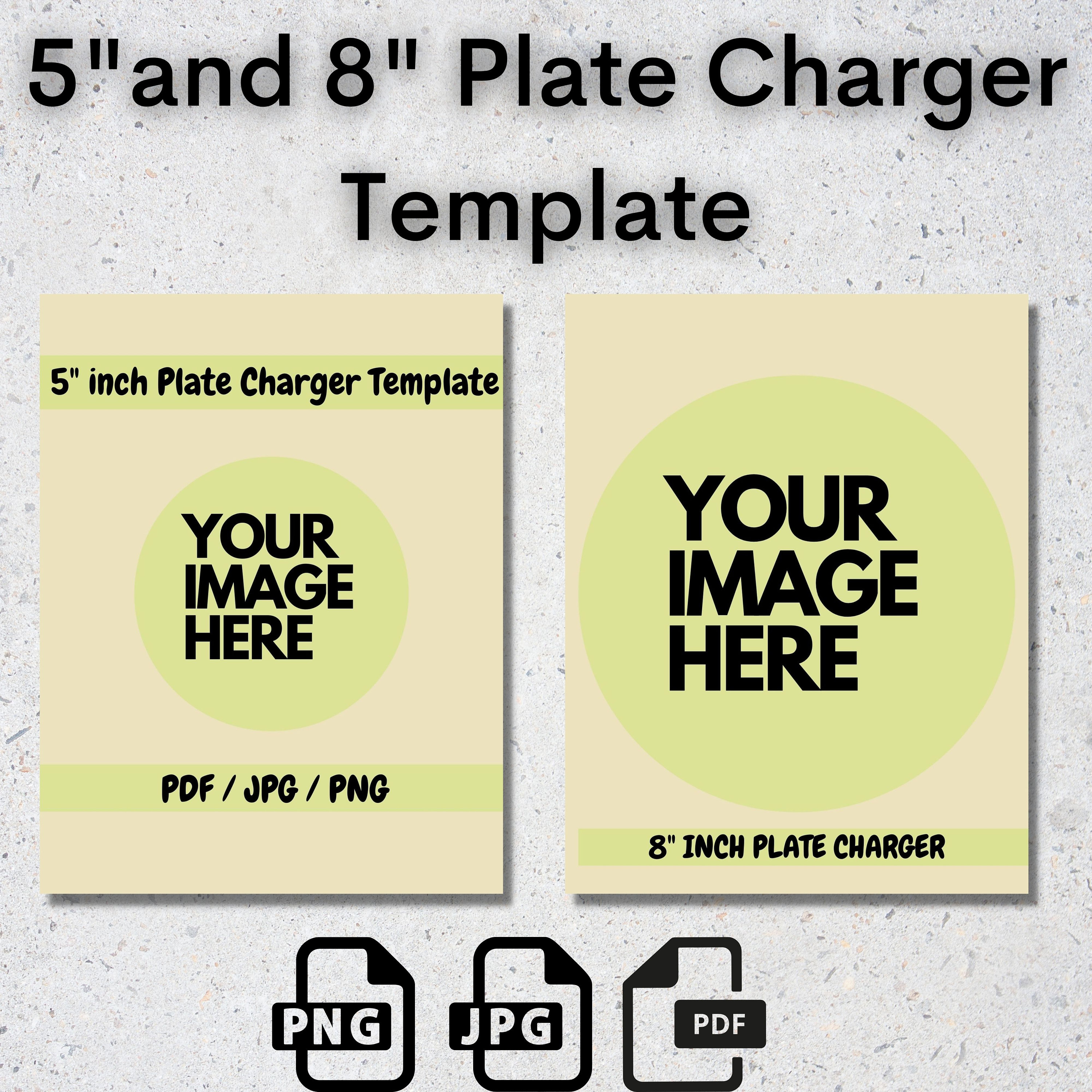 Plate Charger Insert Template 5 Inch 8 Inch Round Charger - Etsy