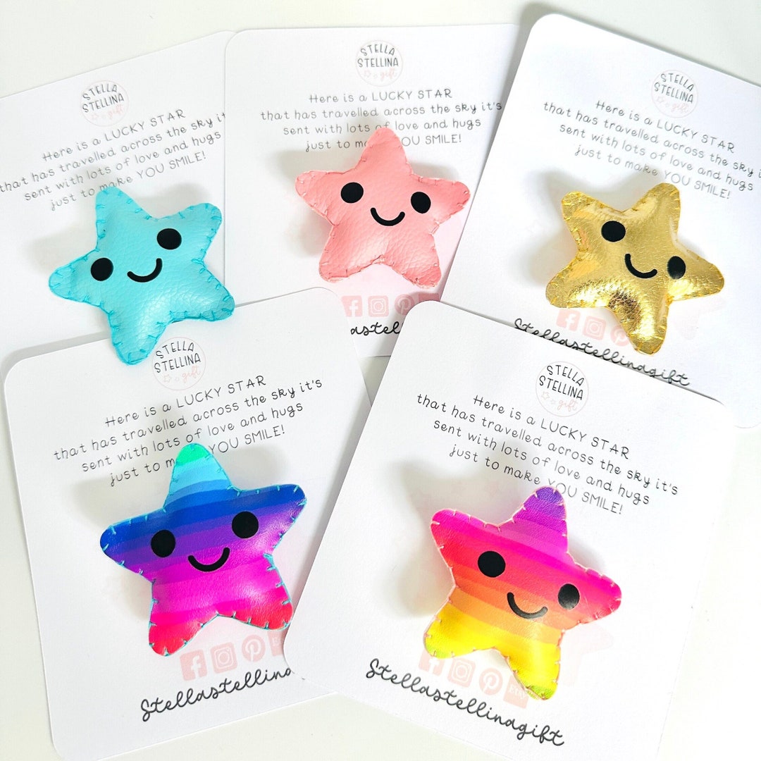 Kawaii Lucky Star Pocket Hug, Handmade Comfort Token for Kids and Loved ...