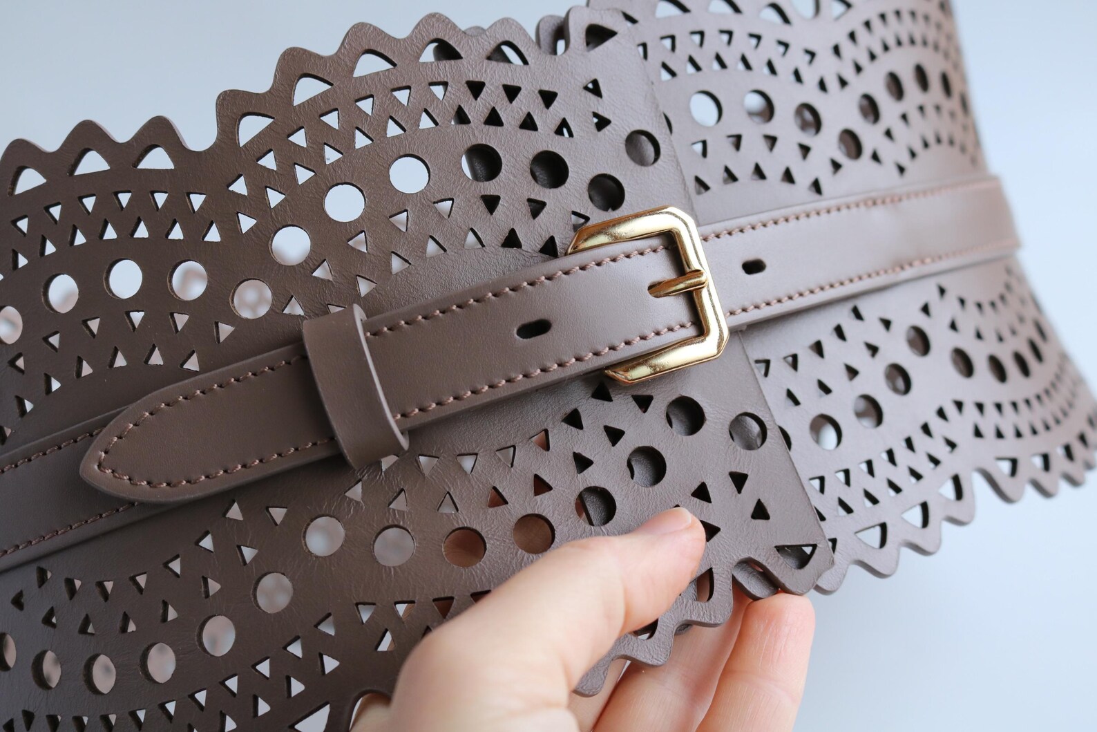 Genuine Leather Waist Belt for Women. Hourglass Leather Corset Belt ...