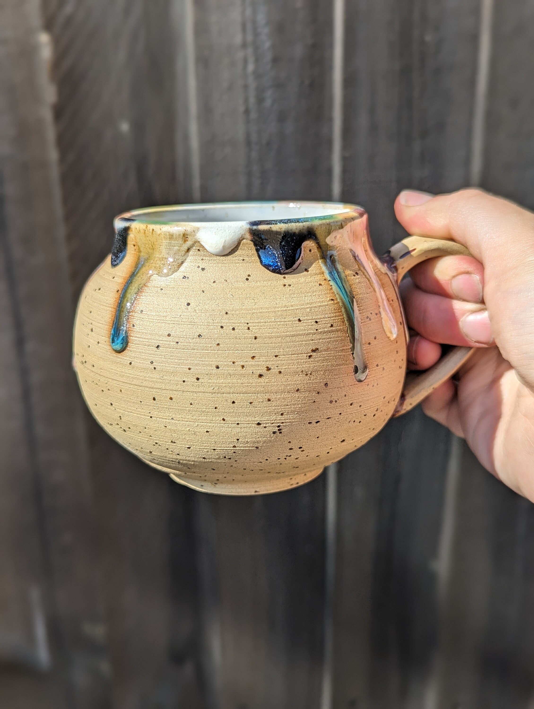 Colourful Drip Mug, Handmade Ceramic Mug, Speckled Clay Mug, Tea ...