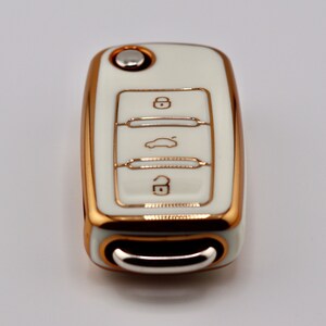 Premium Key Cover for Volkswagen/ SEAT/ Skoda (white) - Transporter ...