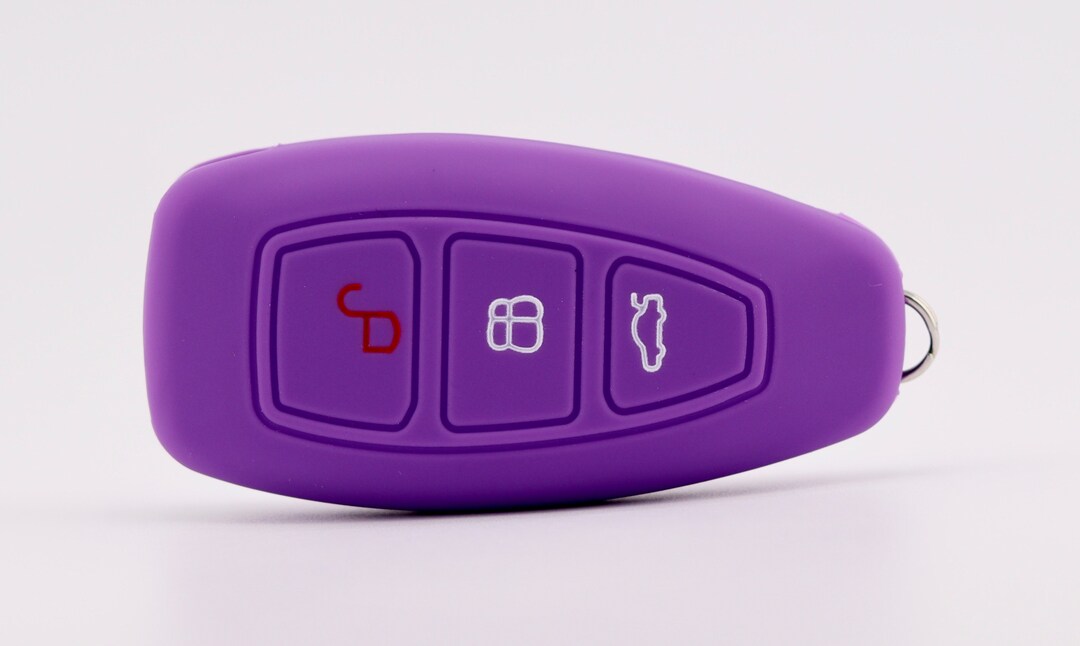 Silicone Car Key Fob Cover, 3-button Remote Case, Purple, Compatible ...