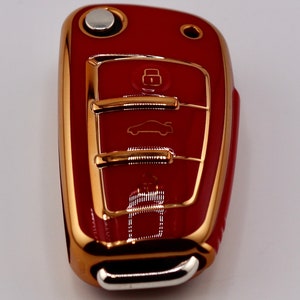 Premium Key Cover for Audi (red) – A1, A3, A4, A6, Q2, Q3, Q7, TT, S1 ...
