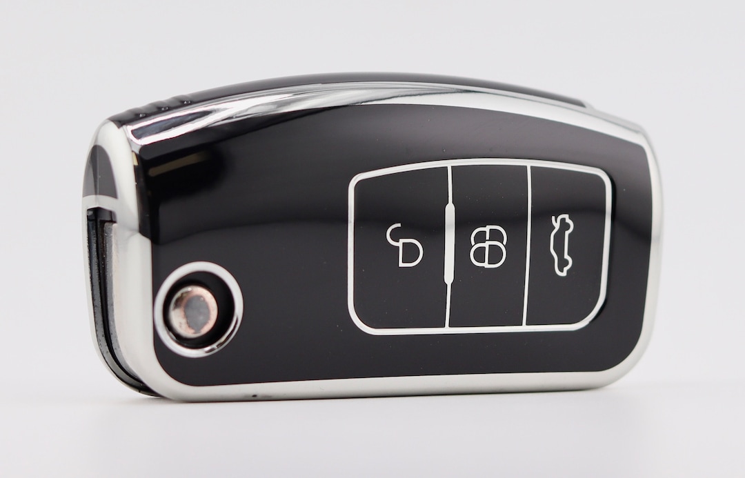 Ford Premium Key Cover black/ Silver Focus Fiesta Mondeo Kuga S-max C ...