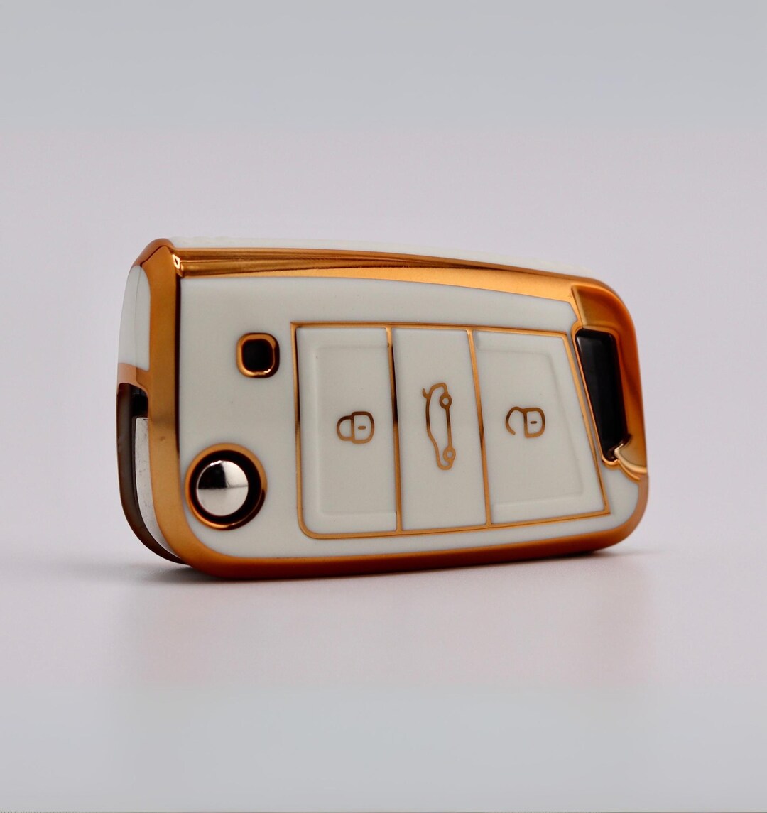 Premium Key Cover for Volkswagen/ Seat/ Skoda (white) - Golf, Polo ...
