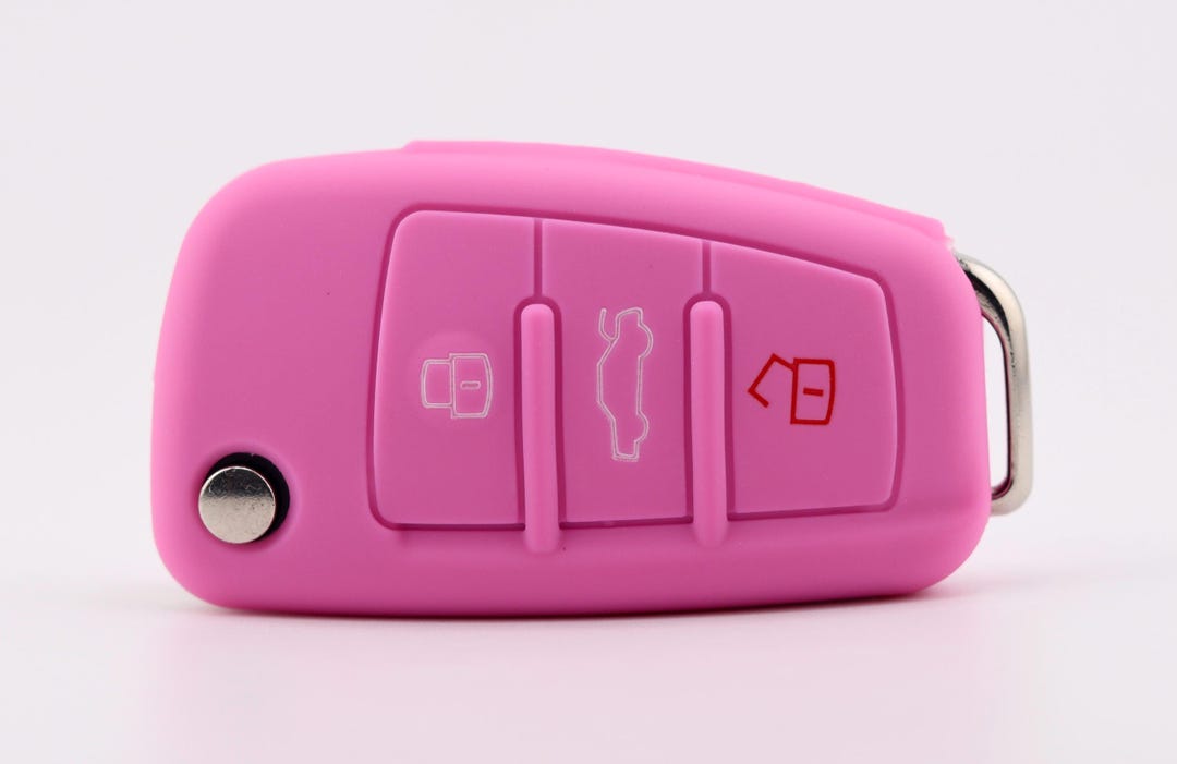 Silicone Car Key Fob Cover, 3-button Remote Case, Pink, Compatible With ...