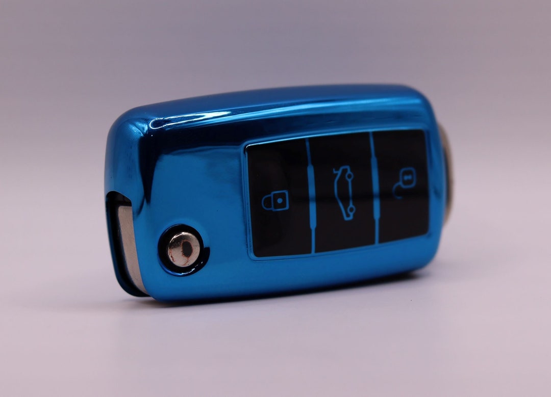 Volkswagen/ SEAT/ Skoda Key Cover (blue) - Transporter - Caddy - Crafter - Golf - Polo ...