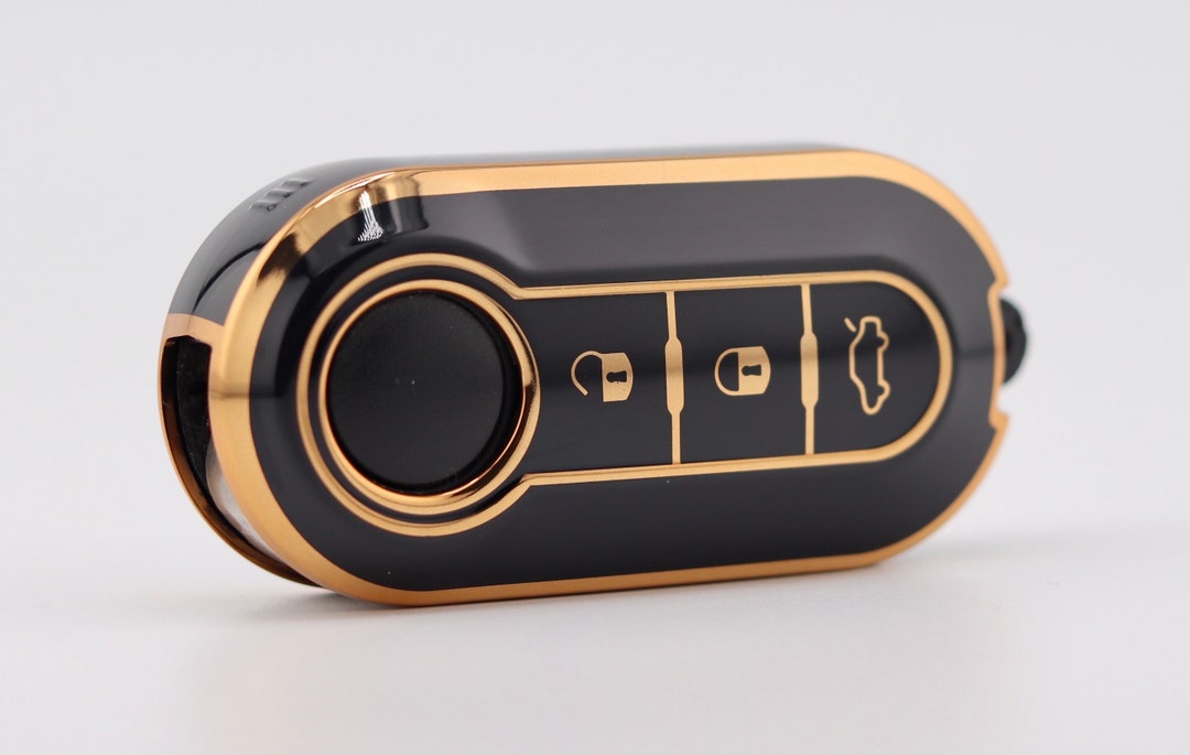 Fiat/ Vauxhall/ Peugeot/ Citroen Premium Key Cover black Fiat 500 Punto ...