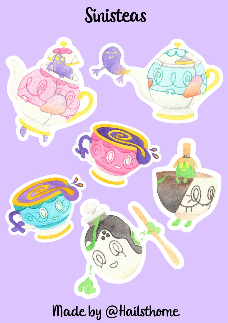 Sinisteas Pokemon Teas Shiny Pokemon Stickers Pack Sticker - Etsy Australia