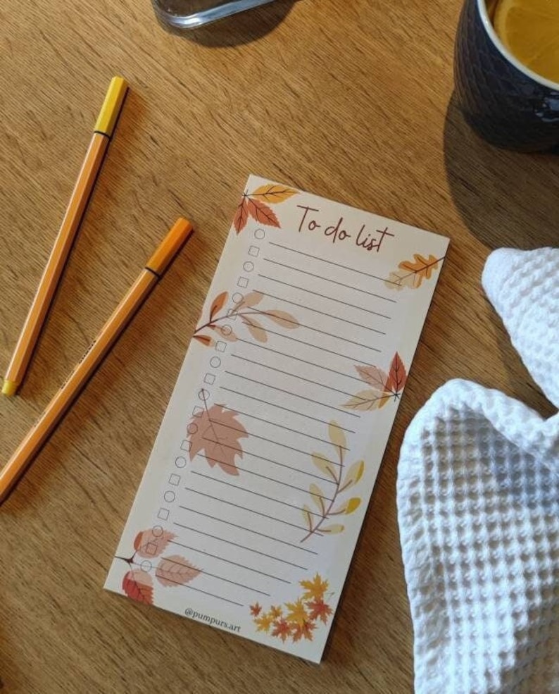 Autumn To-do List Set – Recycled Paper Fall Checklists – Cozy ...
