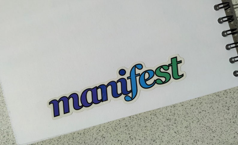 Manifest Waterproof Vinyl Laptop Decal Rainbow Sticker for Phone ...