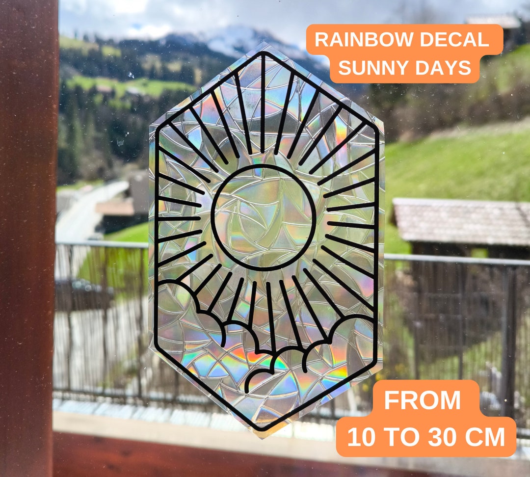 Sunny Days Rainbow Window Decal | Reusable Sun Catcher | Car or ...