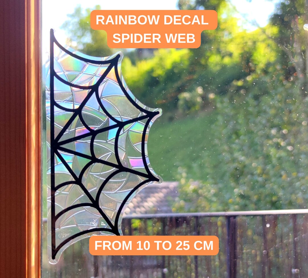 Spider Web Rainbow Window Decal | Reusable Sun Catcher | Car or ...