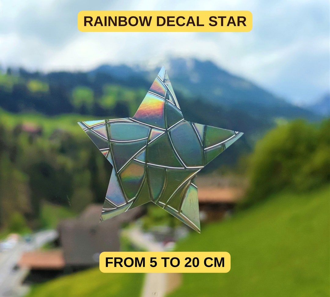 Star Window Rainbow Decal | Reusable Sun Catcher | Car or Interior ...