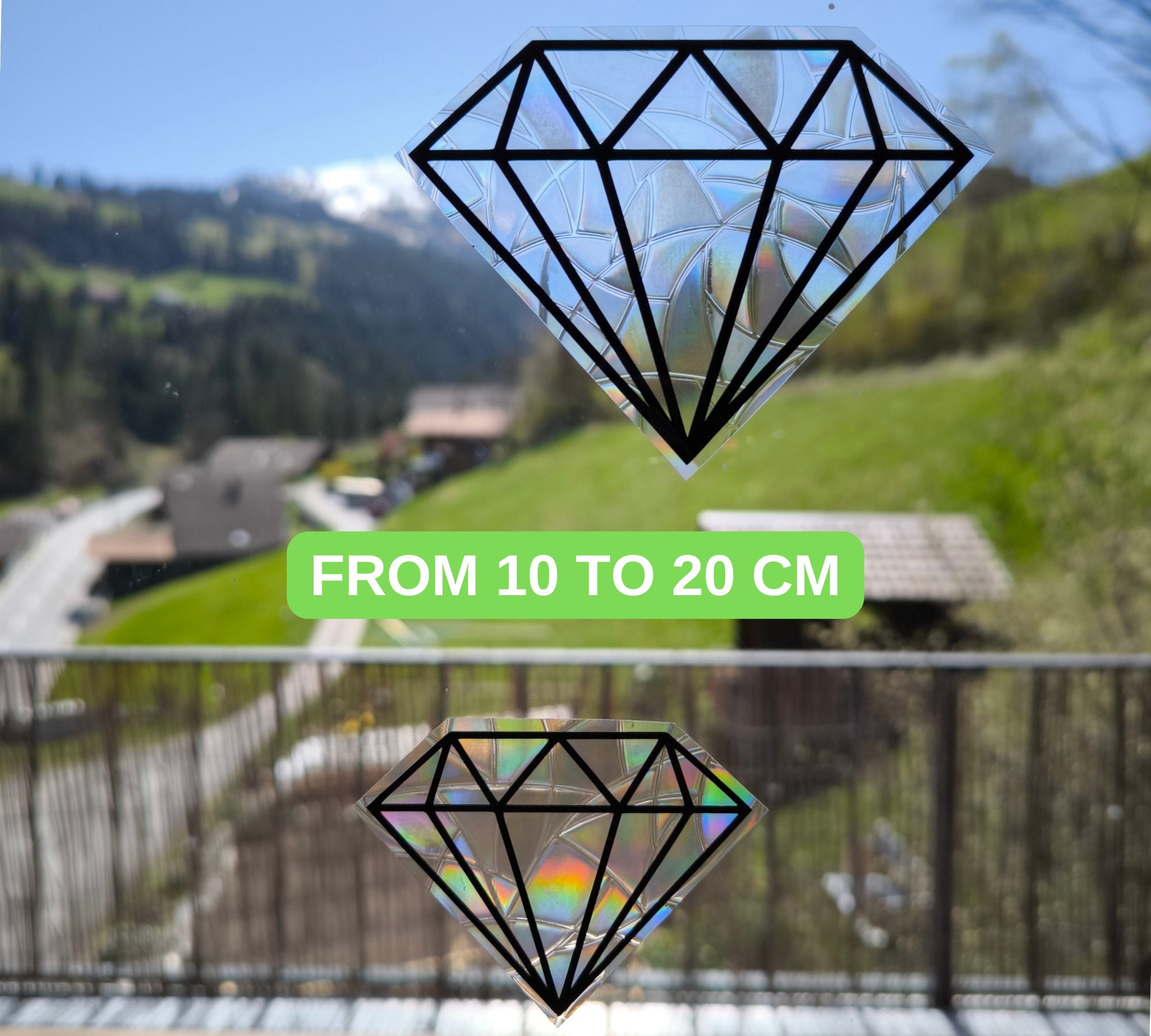 Diamond Rainbow Window Decal | Reusable Sun Catcher | Car or Interior ...