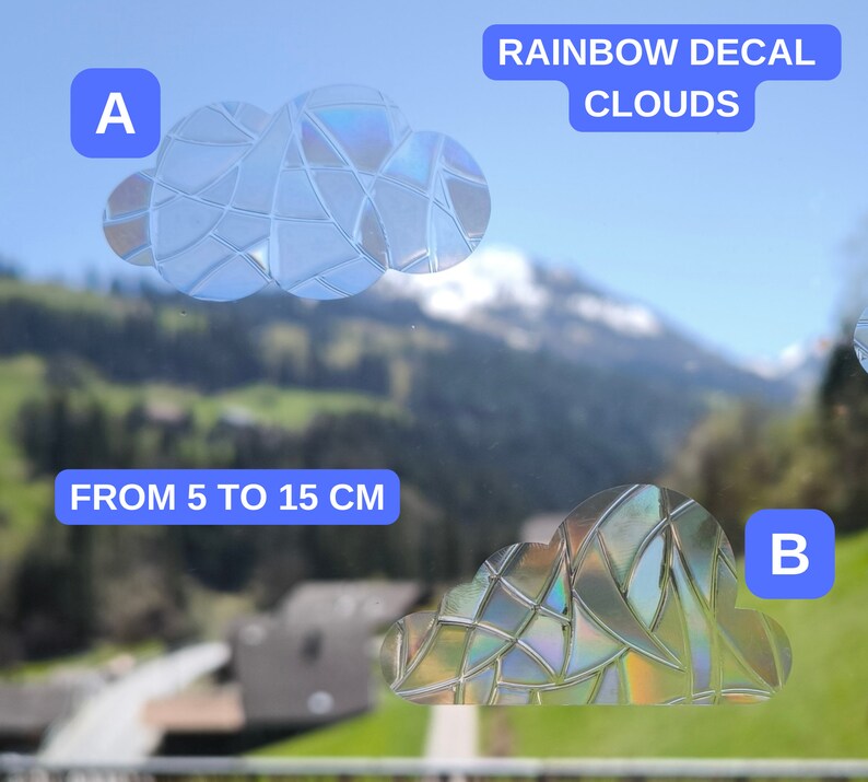 Fluffy Clouds Window Rainbow Decal | Reusable Sun Catcher | Car or ...