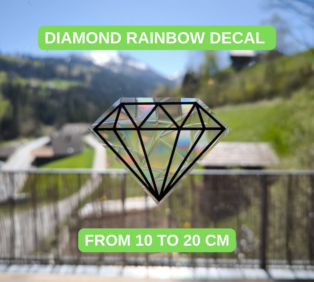 Diamond Rainbow Window Decal | Reusable Sun Catcher | Car or Interior ...