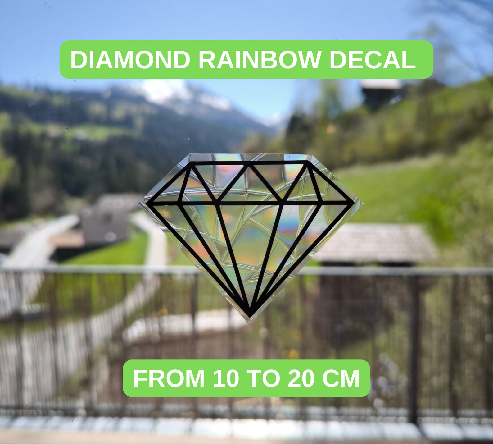 Diamond Rainbow Window Decal | Reusable Sun Catcher | Car or Interior ...
