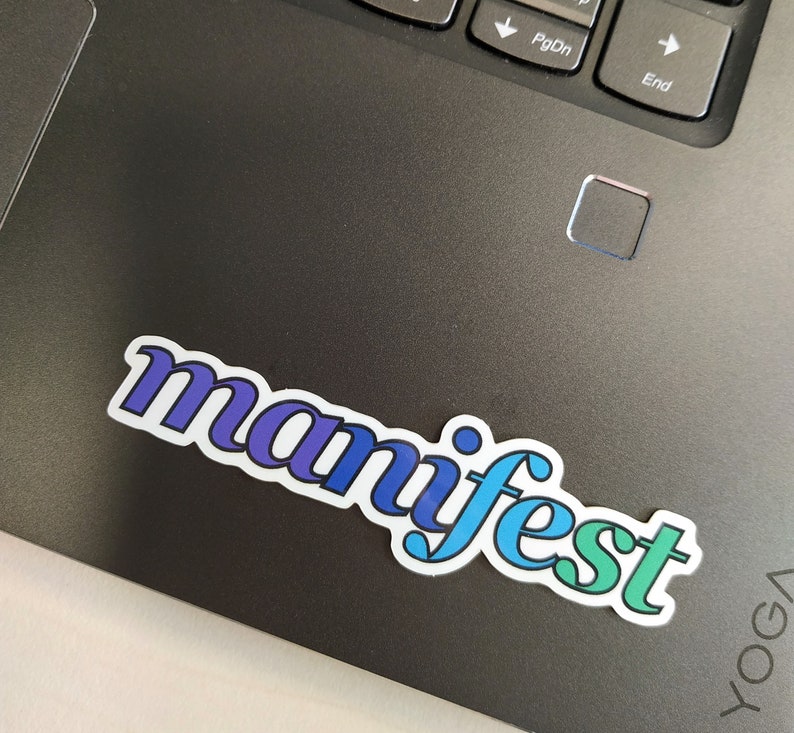 Manifest Waterproof Vinyl Laptop Decal Rainbow Sticker for Phone ...