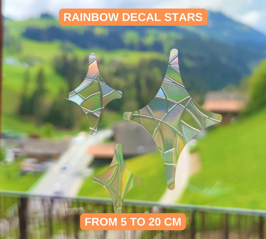 Twinkly Star Rainbow Window Decal – Holographic Sun Catcher – Celestial ...