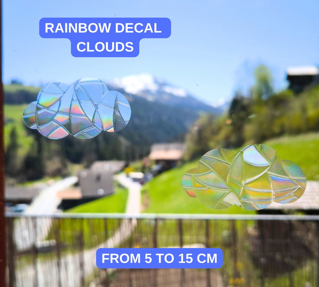Fluffy Clouds Window Rainbow Decal | Reusable Sun Catcher | Car or ...