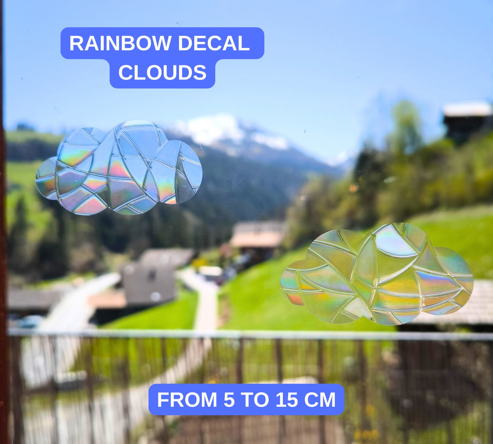 Fluffy Clouds Window Rainbow Decal | Reusable Sun Catcher | Car or ...