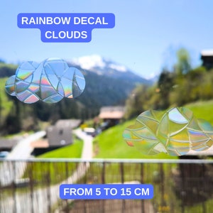 Fluffy Clouds Window Rainbow Decal | Reusable Sun Catcher | Car or ...