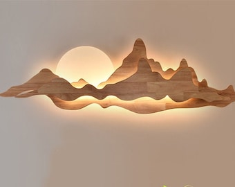 Wooden Wall Lamp - Etsy