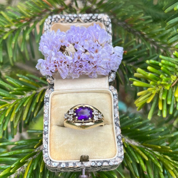 Purple Gold Ring - Etsy