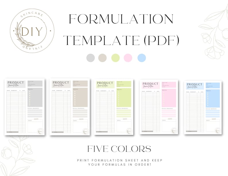 DIY Skincare Formulation Calculator | Printable Skincare Formulation ...
