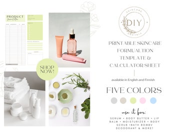 Skincare Formulation Spreadsheet and Calculator Cosmetic Calculator ...