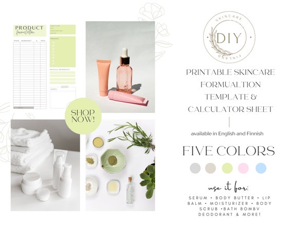 DIY Skincare Formulation Calculator Printable Skincare - Etsy