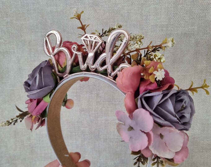 Bride Crown, Hen Party Crown,winter Bride, Winter Bride Headband,hen ...