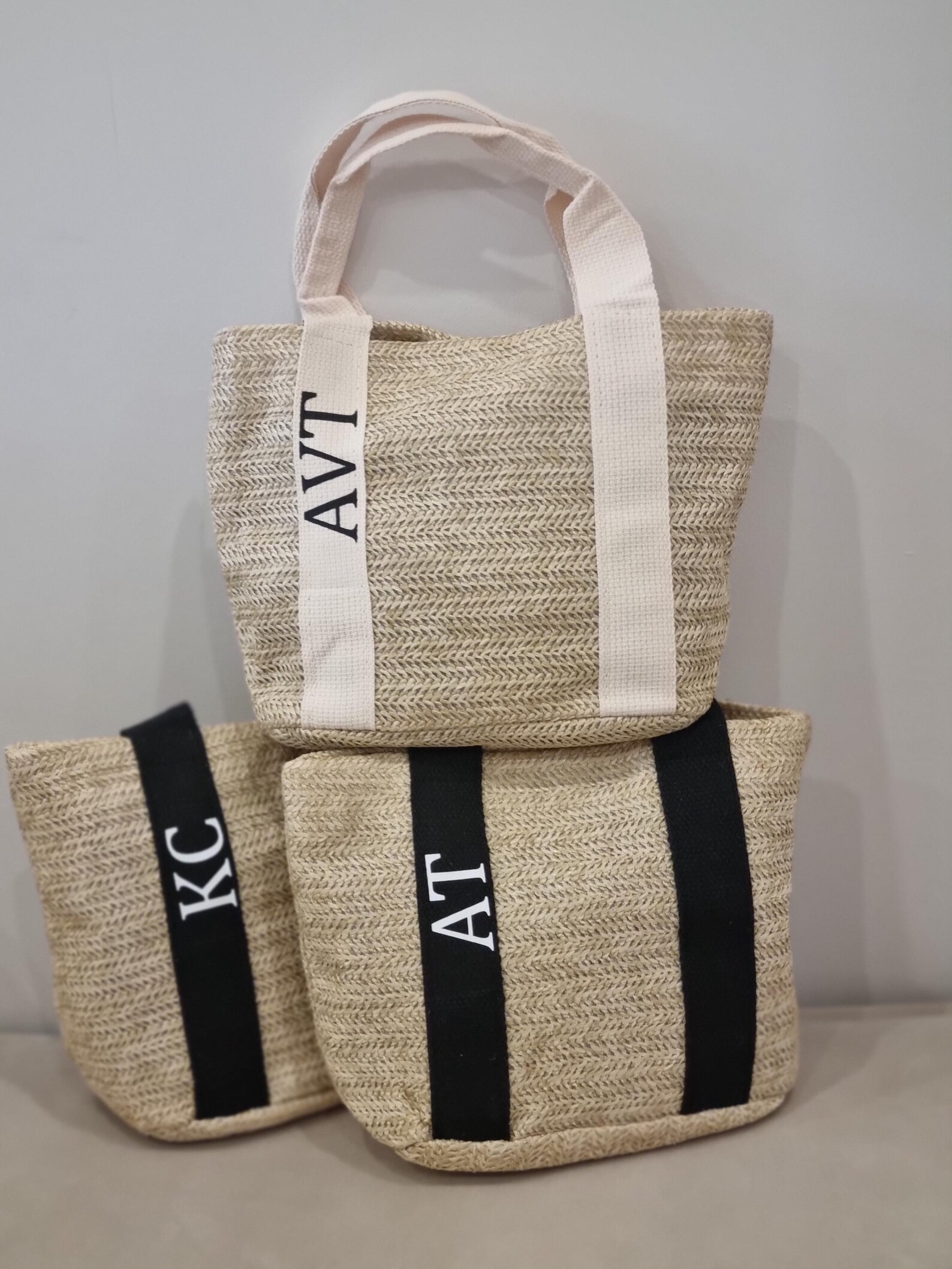 Bridebag/mini Straw Bag/ Mini Tote Bag/ Beach Bag/ Personalised Beach ...